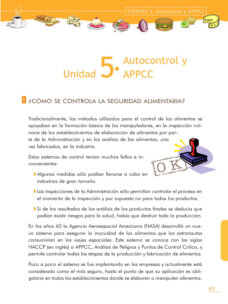 Autocontrol y APPCC: Sistema de seguridad alimentaria | PDF | Análisis de Riesgo y Puntos ...
