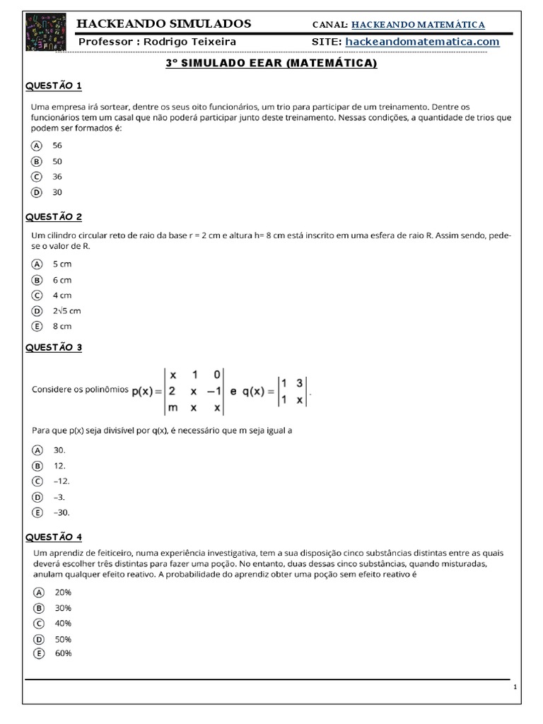 3º Simulado Eear | PDF