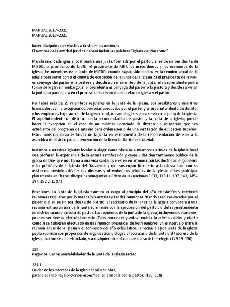 Membresía. Cada Iglesia Local Tendrá Una Junta, Formada Por El Pastor ...