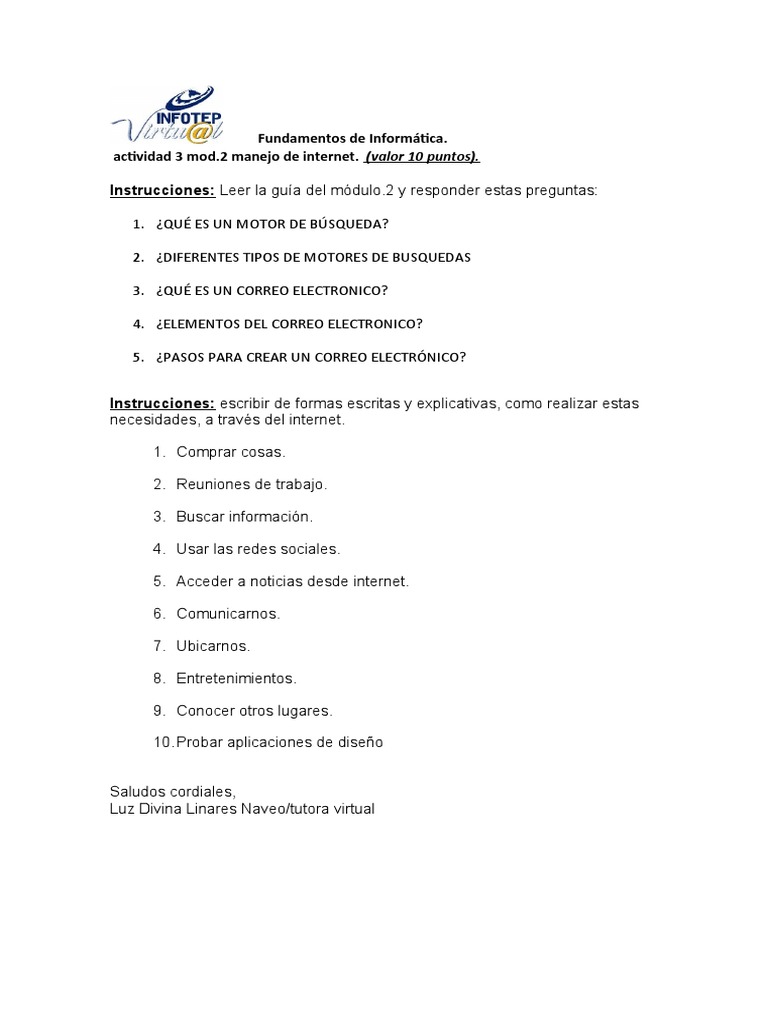 Actividad 3 Mod.2 Manejo de Internet | PDF