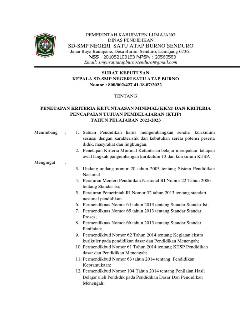 SK KKM Dan KTJP | PDF