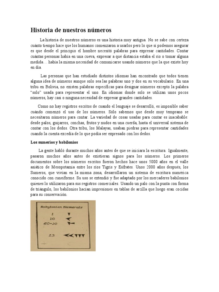 Historia números desde antiguos sumerios babilonios griegos romanos ...