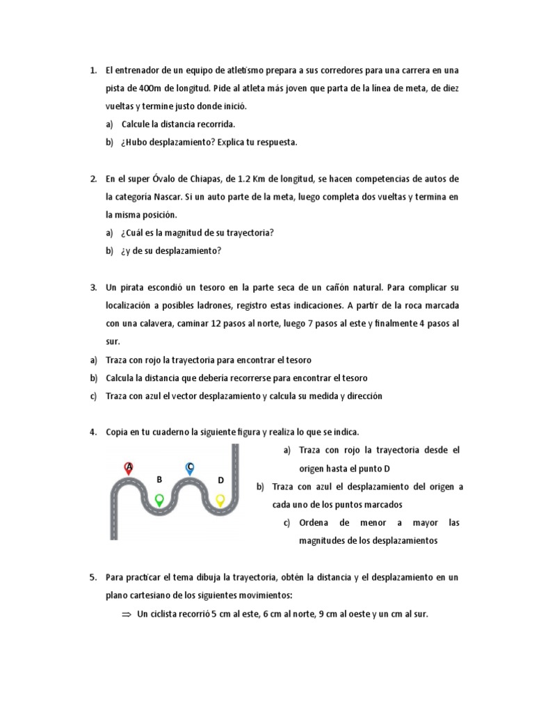 Actividades de trayectoria y desplazamiento | PDF