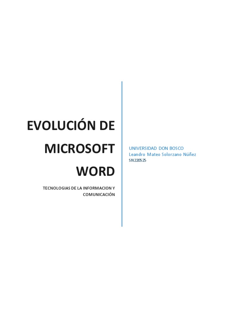 Evolución de Microsoft Word | PDF | Microsoft Word | Microsoft Office Evolución de Microsoft Word | PDF | Microsoft Word | Microsoft Office