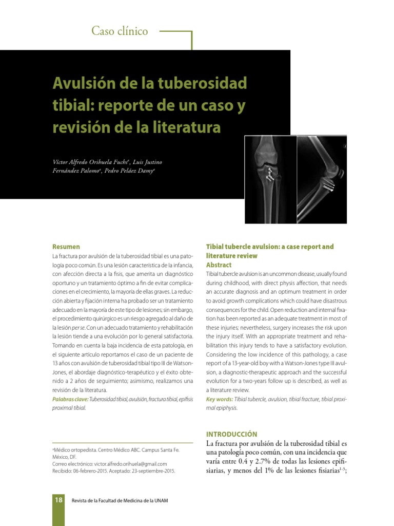Reporte de Un Caso de Avulsion | PDF | Rodilla | Anatomía del miembro ...