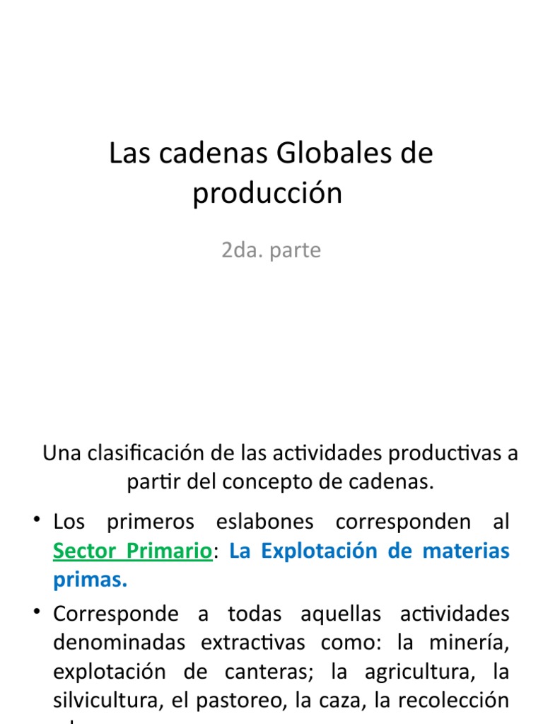Clasificación de Cadenas Globales de Producción | PDF | Economias ...