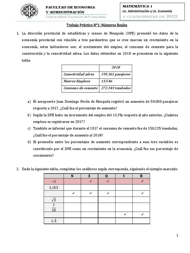 TP N°1-Números Reales-2C-2022 | PDF | Factorización | Matemática Elemental