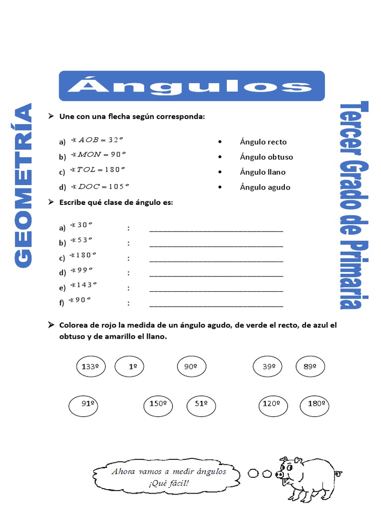 Angulos para Tercero de Primaria | PDF