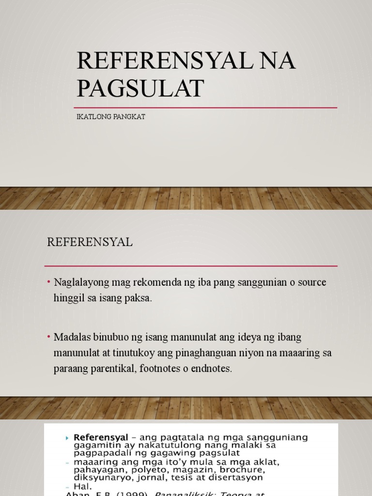 Reperensyal Na Pagsulat | PDF