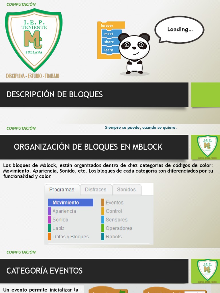 Mblock - Descripcion de Bloques | PDF | Programa de computadora | Programación