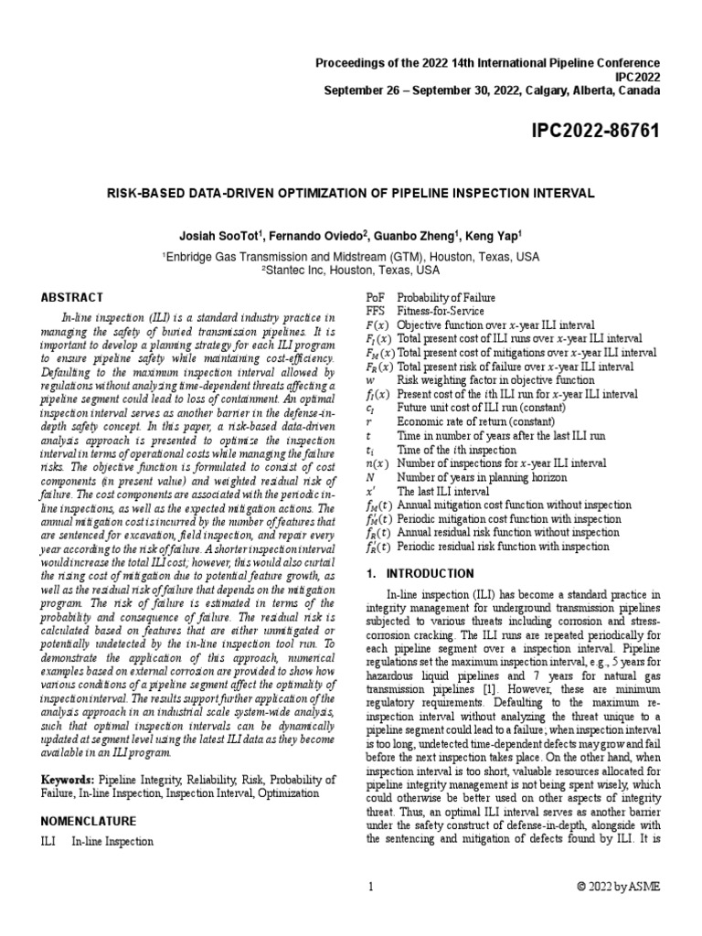 IPC2022-86761 ILI Interval Optimization - Final | PDF | Mathematical ... IPC2022-86761 ILI Interval Optimization - Final | PDF | Mathematical ...