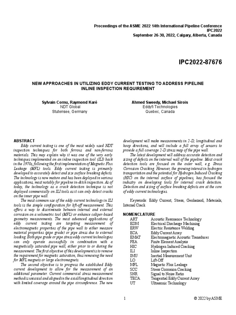 Ipc2022 87676 New Approaches In Utilizing Eddy Current Testing To