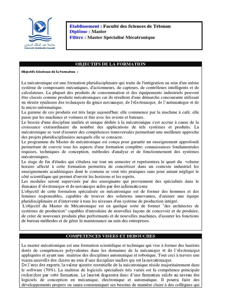 Fiche Technique Mécatronique | PDF