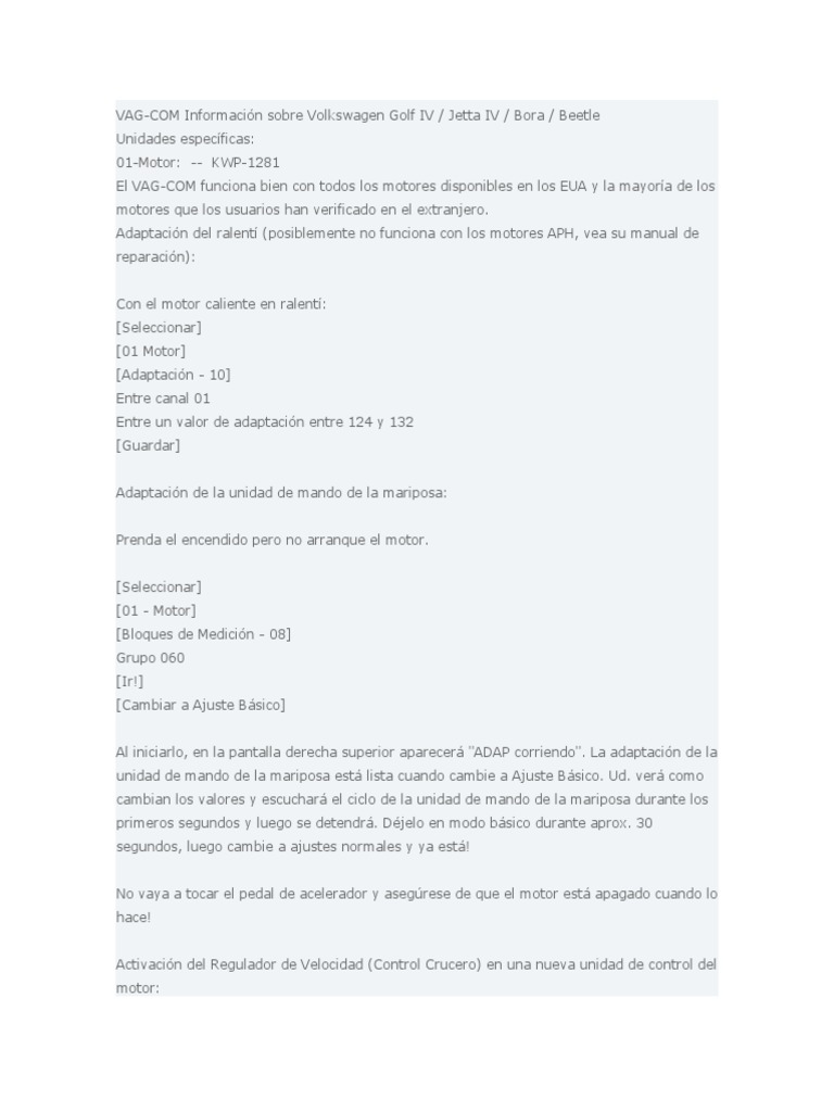 Ajuste de Ralenti (Cuerpo de Aceleracion) | PDF | Vehículos terrestres | Vehículo de motor