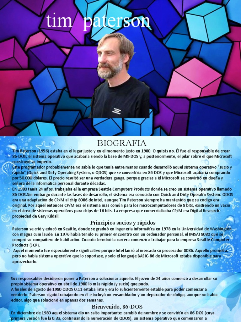 Tim Paterson: Creador de 86-DOS | PDF | Informática | Arquitectura de ...