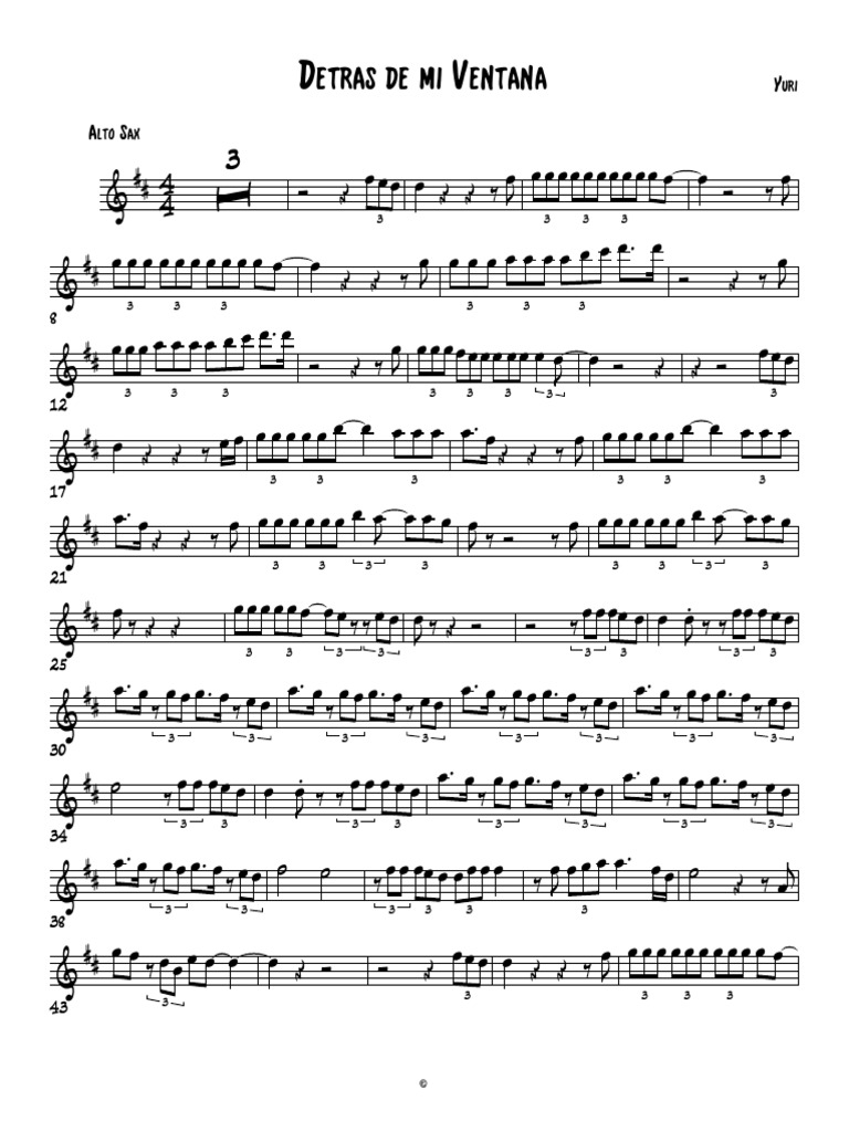Detras de Mi Ventana - Alto Sax | PDF
