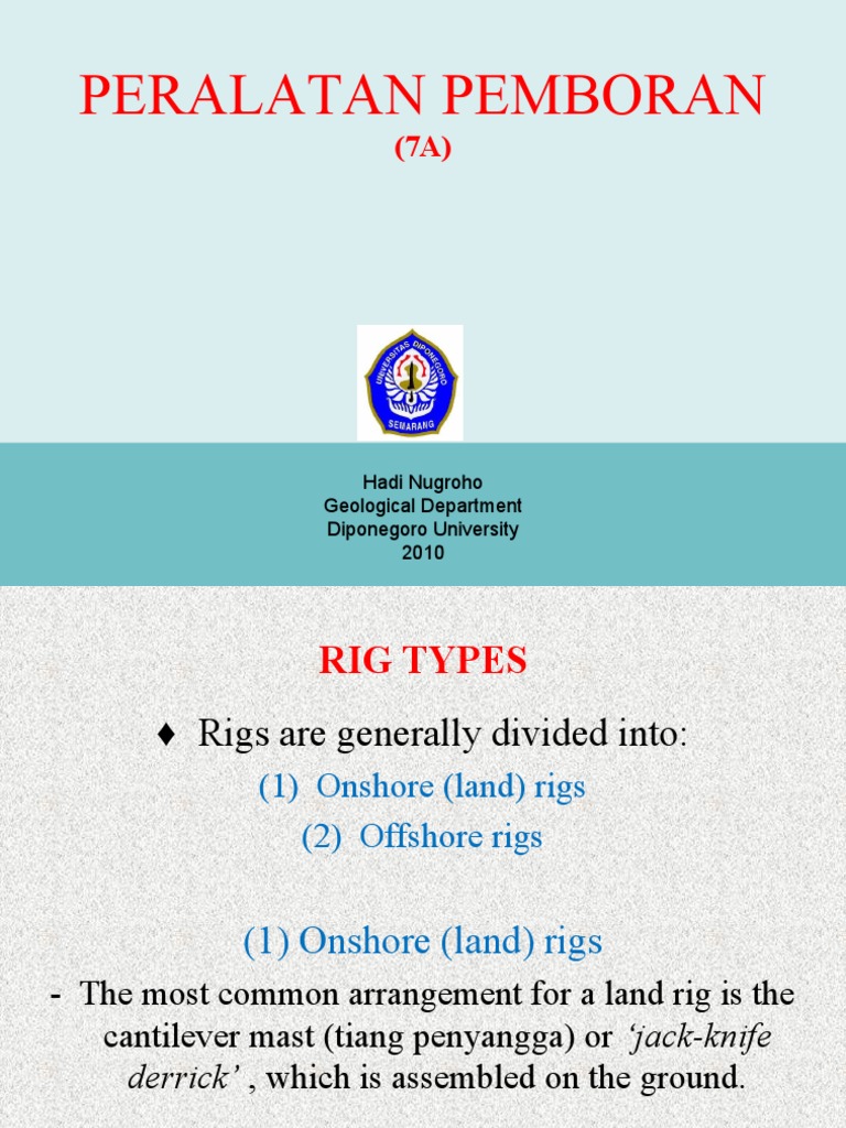 Peralatan Pemboran | Download Free PDF | Offshore Drilling | Drilling Rig