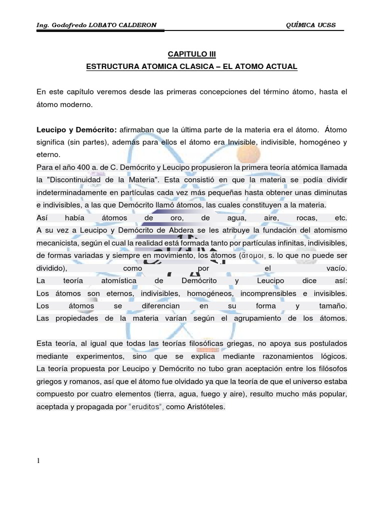 Estructura Atomica Clasica | PDF | Átomos | Núcleo atómico