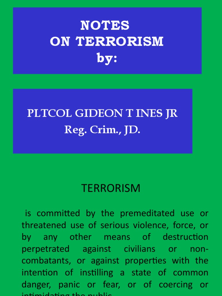 Notes On Terrorism | PDF | Social Science