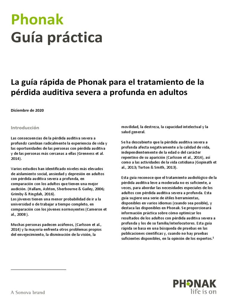 PH Guideline Quick Practice Guideline STP Hearing Loss 210x297 ES V1.00 | PDF | Tinnitus | Audífono