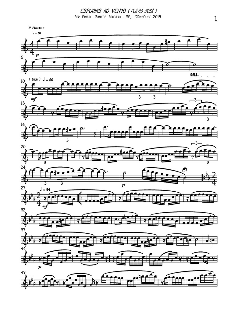 Espuma Ao Vento Flauta | PDF
