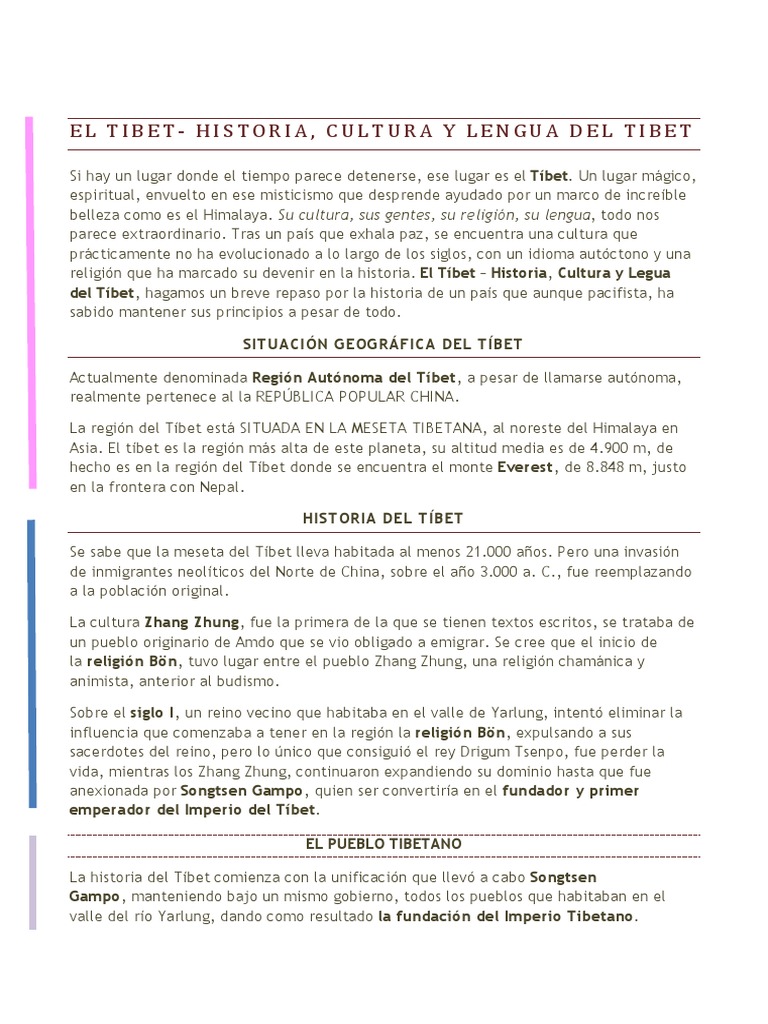 Historia y Cultura del Tíbet | PDF | Tíbet | China