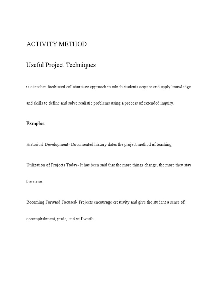 Activity Method | PDF | Career & Growth