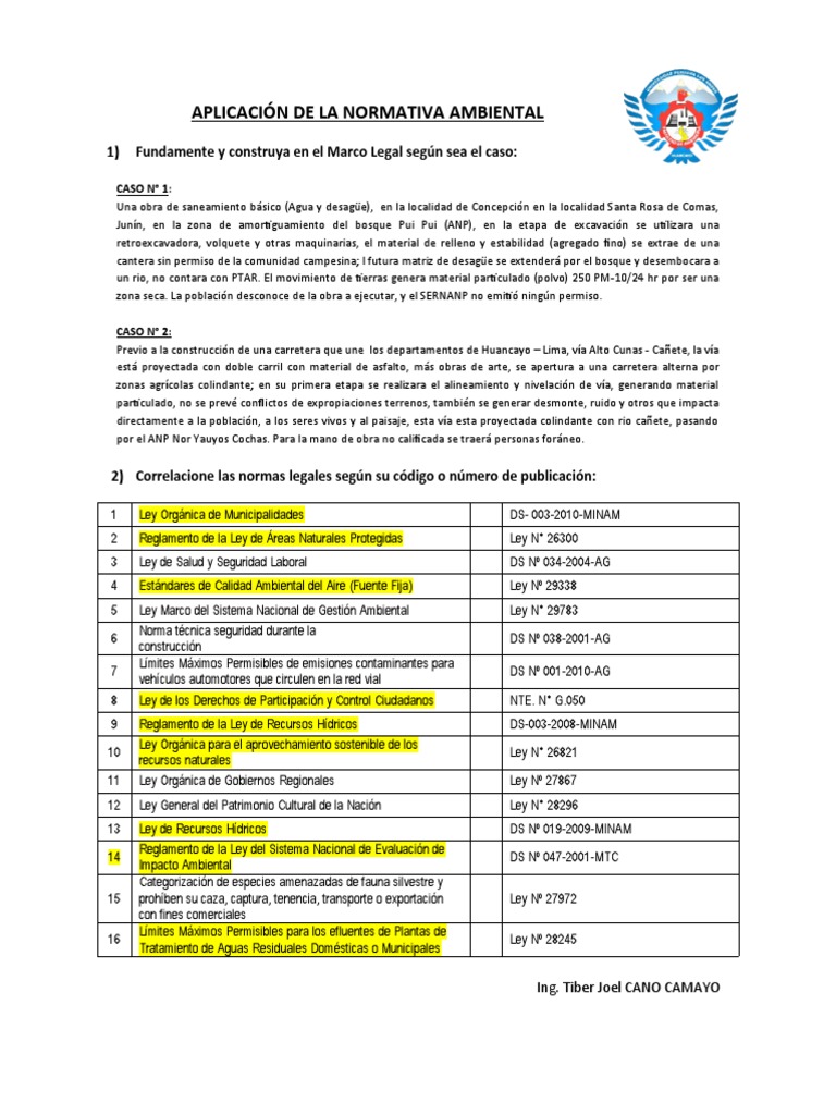 Nueva Practica de Normativa | PDF | Agua | Contaminación