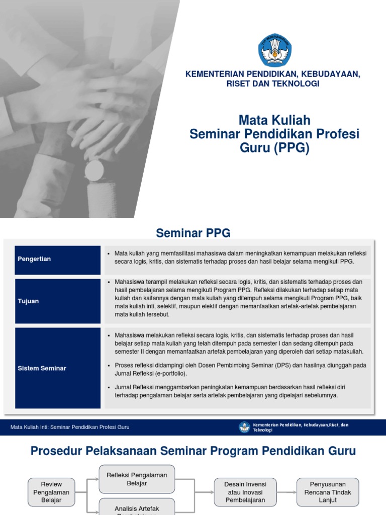 Salinan 2022 - 09 - 07 Bahan Paparan Mata Kuliah Seminar PPG | PDF