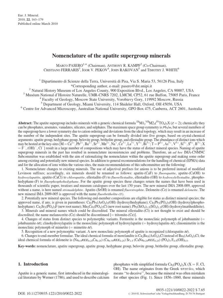 Pasero Et Al 2010 | PDF | Minerals | Coordination Complex