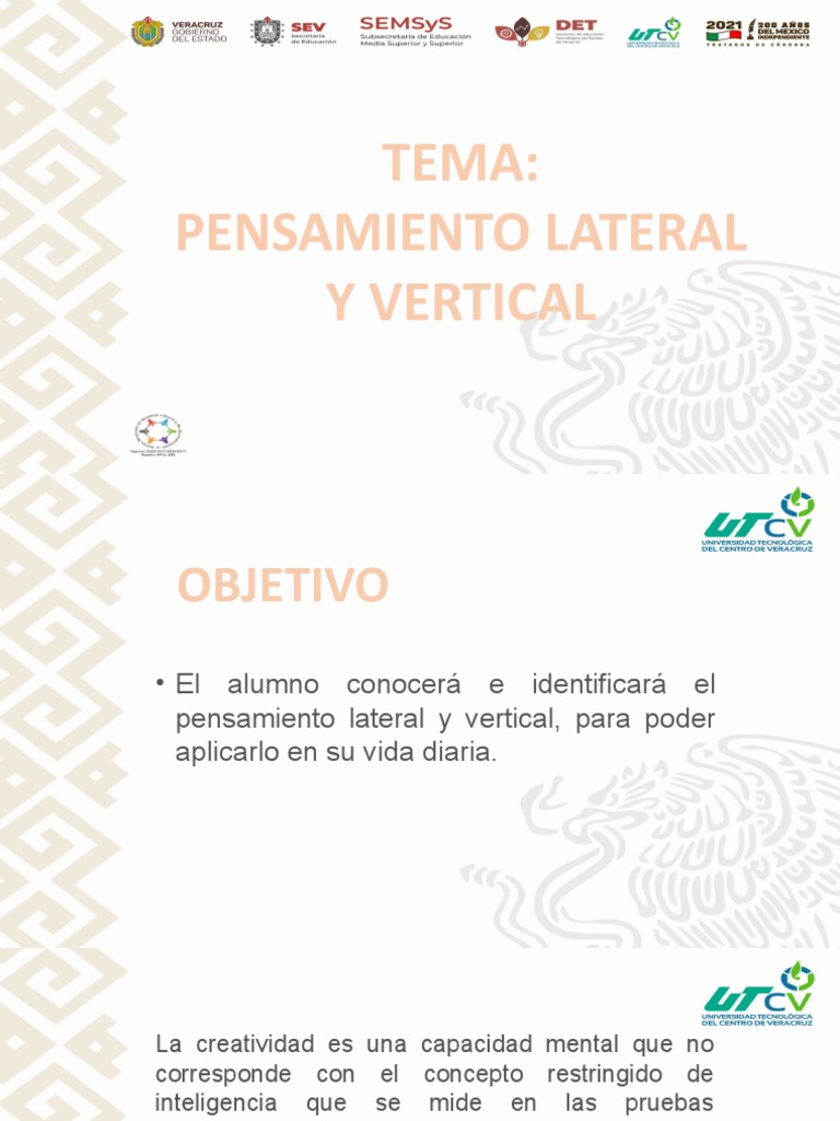 Pensamiento Vertical Y Lateral Pdf Pensamiento Creatividad