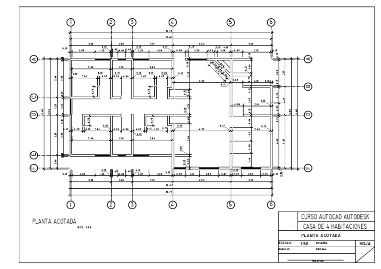 Planta Acotada Curso Autocad | PDF | Autodesk | Application Software