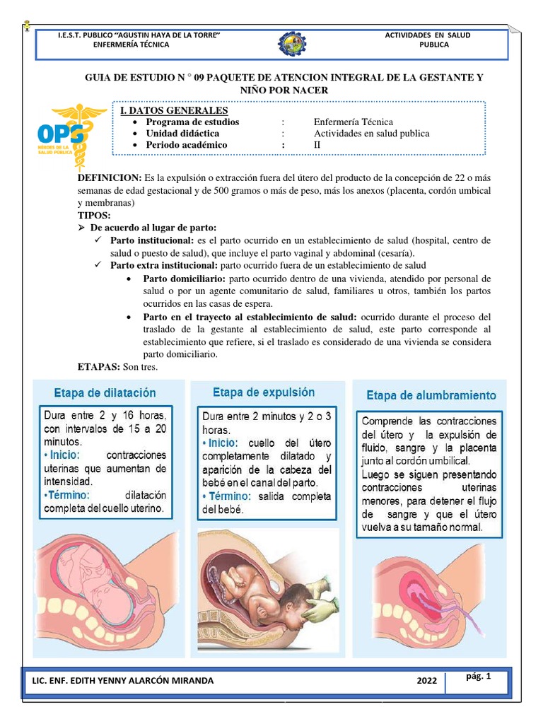 GUIA #09 Paquete de Atencion 2 Gestante y Niño Por Nacer | PDF | Parto ...