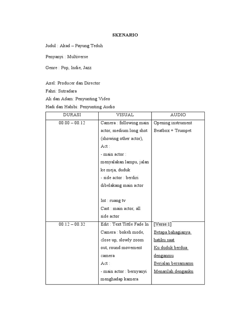 SKENARIO | PDF | Seni