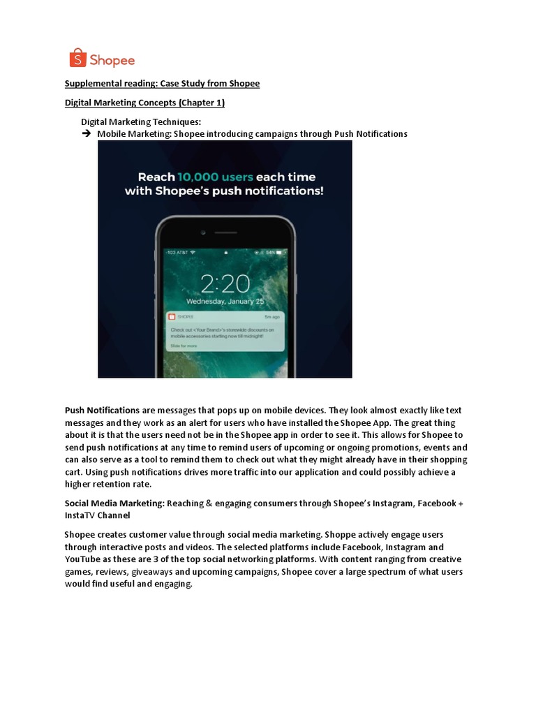 ICDL X SHOPEE CASE STUDY Stapled 2-Sided | PDF | Advertising | Social ...