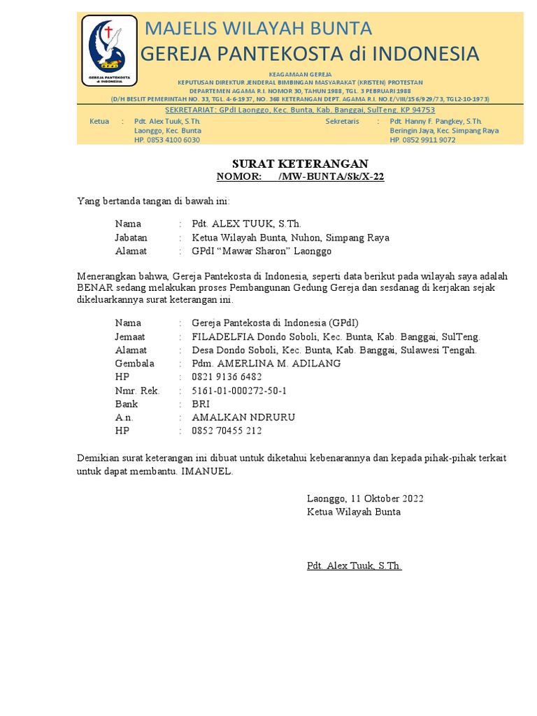 KOP SURAT GPdI | PDF