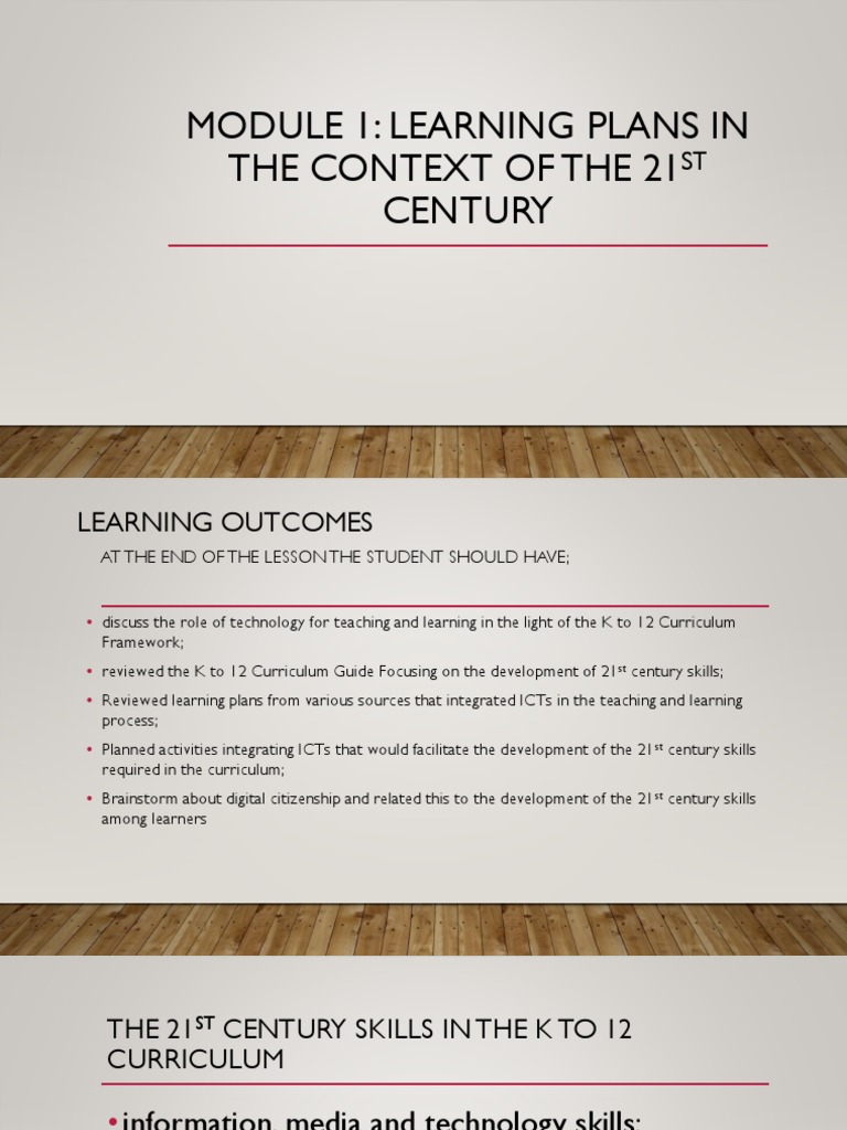 Module 1 - Learning Plans in The Context of The 21st Century | PDF ...
