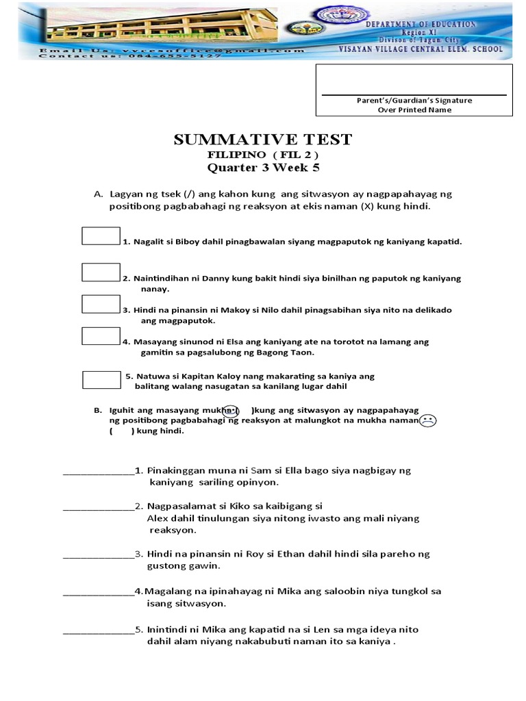 Summative Test 3rd Quarter | PDF