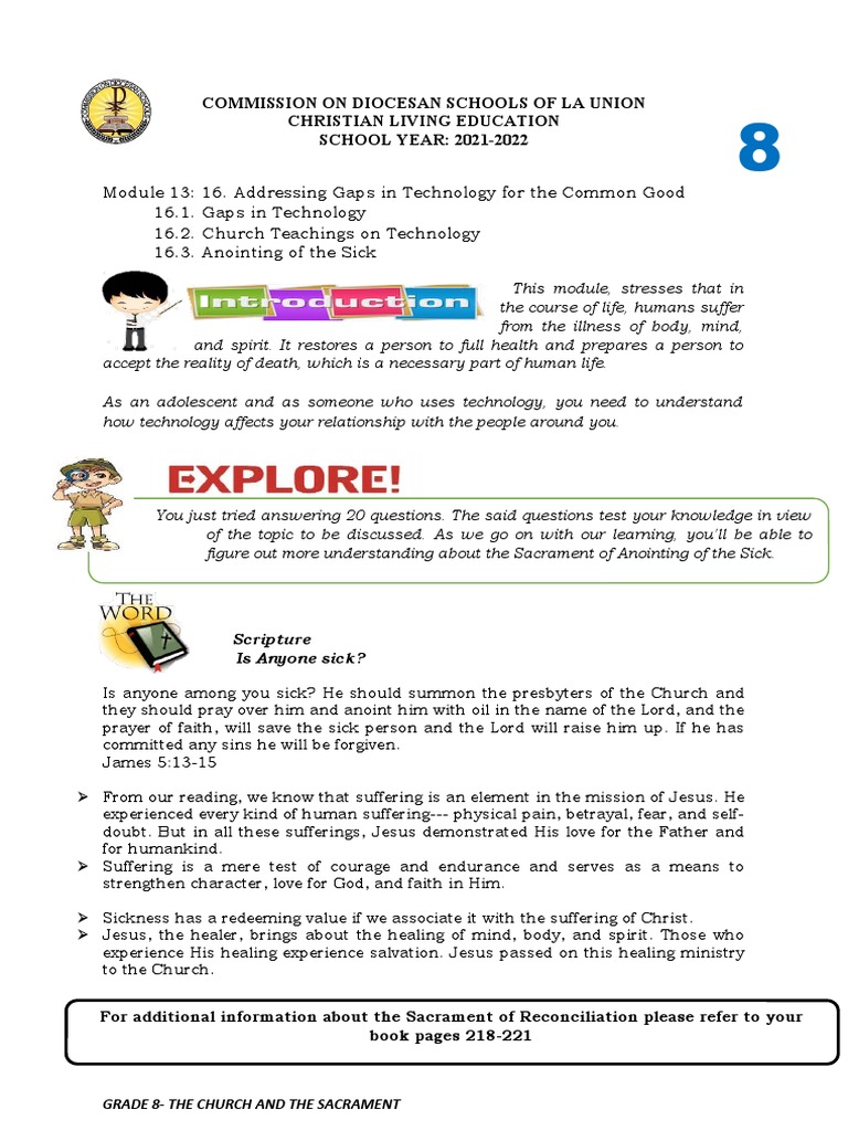 CLE Grade 8 Module 13 4th Quarter | PDF | Sacraments | Theology