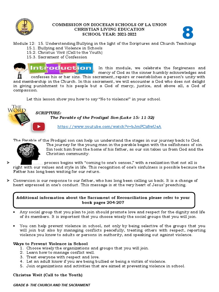 CLE Grade 8 Module 12 4th Quarter | PDF | Catholic Church | Sacraments