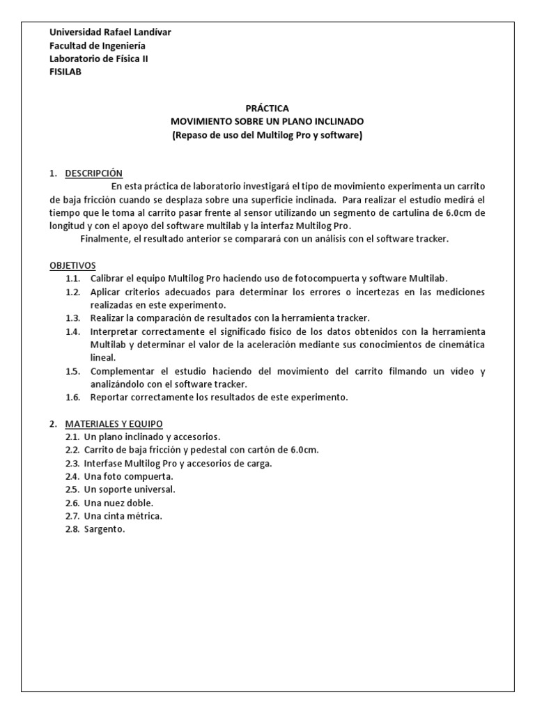 Práctica de Repaso Usando El Multilog Pro - 2022 | PDF | Medición | Software