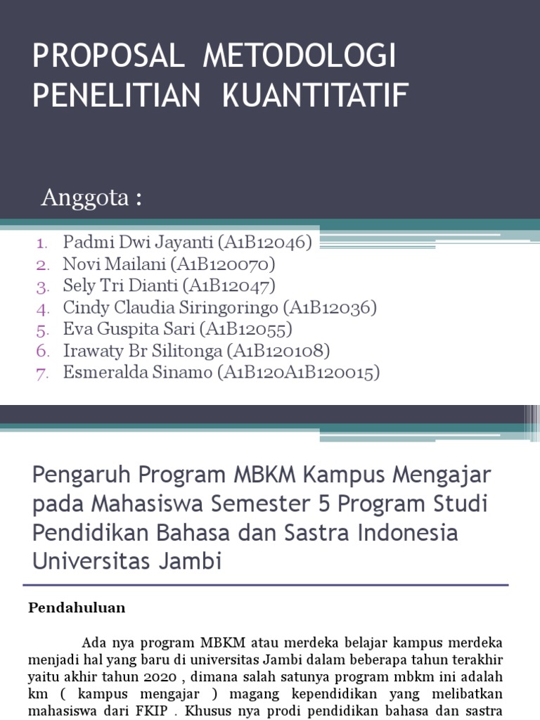 Proposal Metodologi Penelitian Kuantitatif | PDF