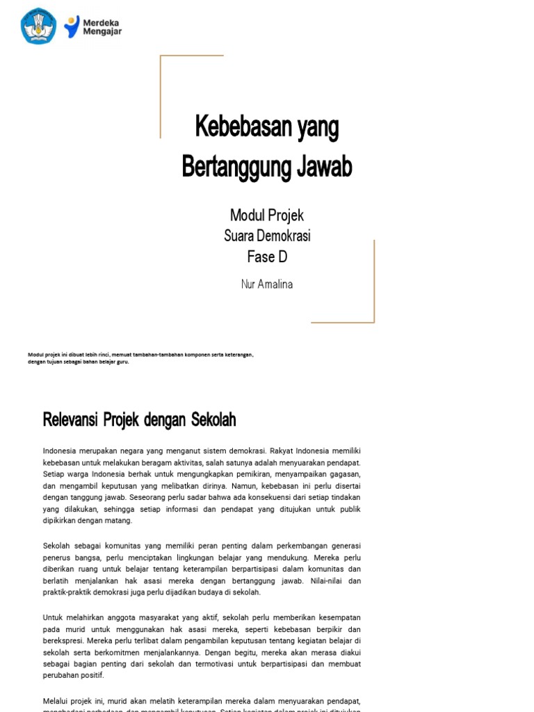 Lampiran Merancang - Memodifikasi Modul Projek SMP (Suara Demokrasi) | PDF | Karier ...