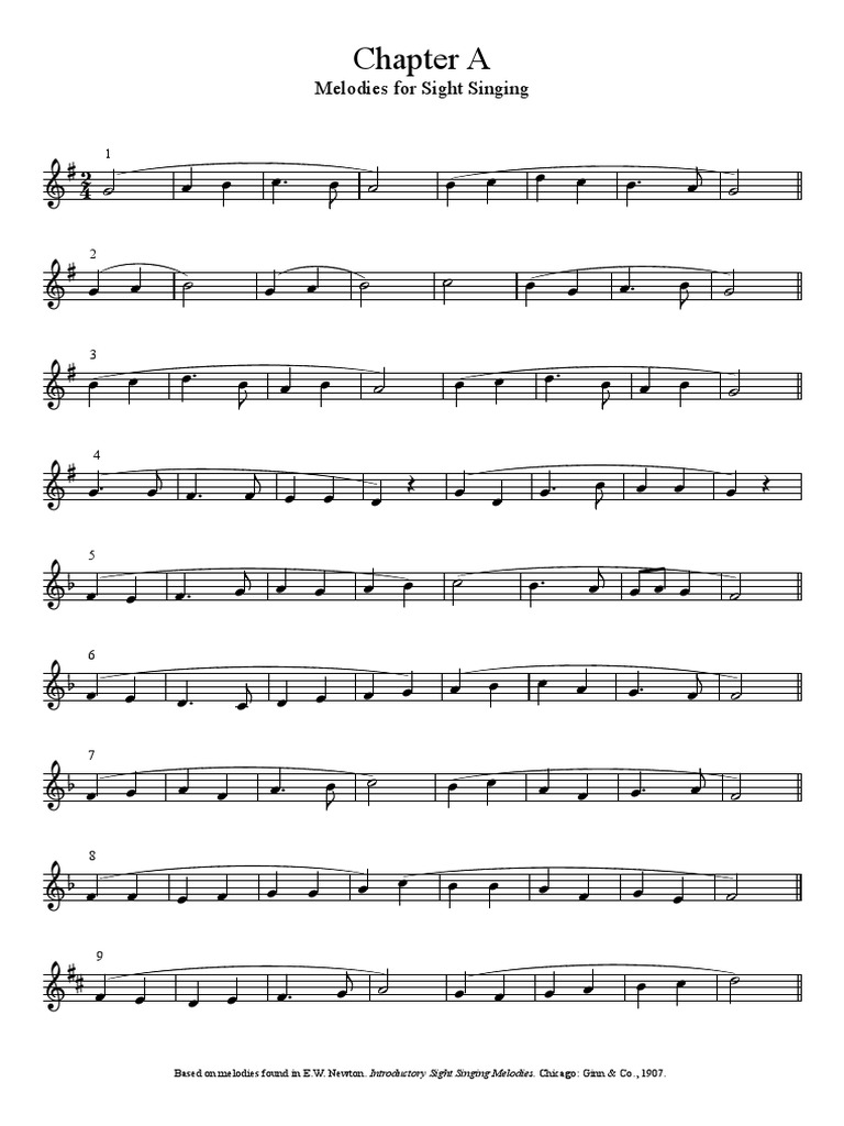 Sight Singing Exercises | PDF