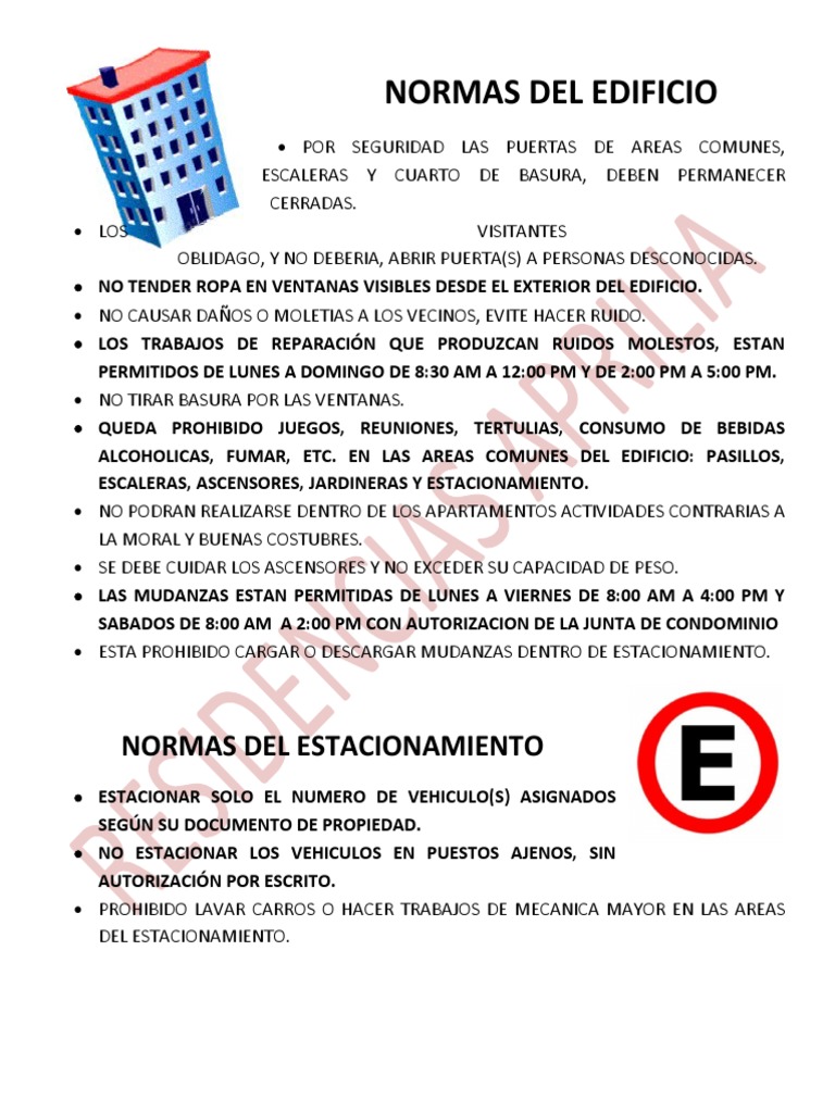 Normas Del Edificio Aprilia-1 | PDF | Ascensor