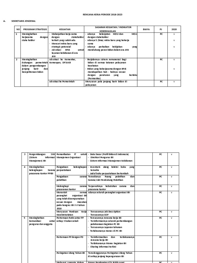 Rencana Program Ibi | PDF