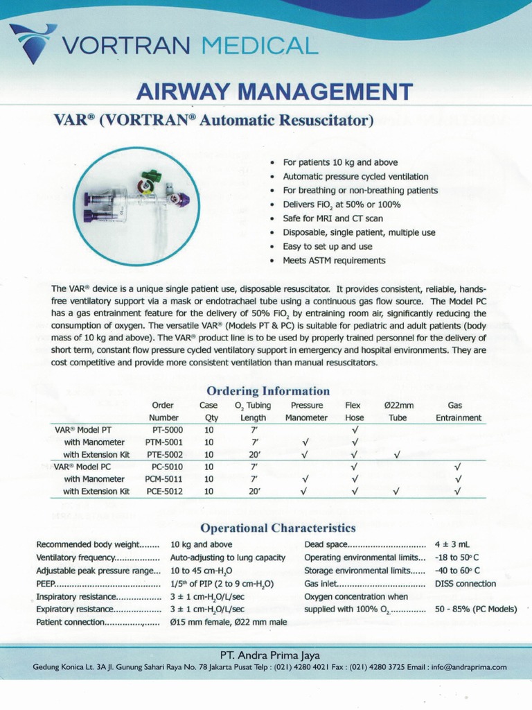Votran Automatic Resusitator | PDF