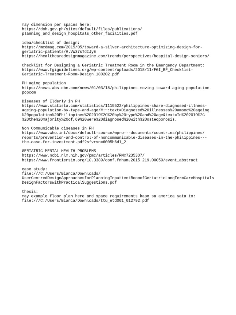 Geriatric Hospital Design Guidelines | PDF | Business