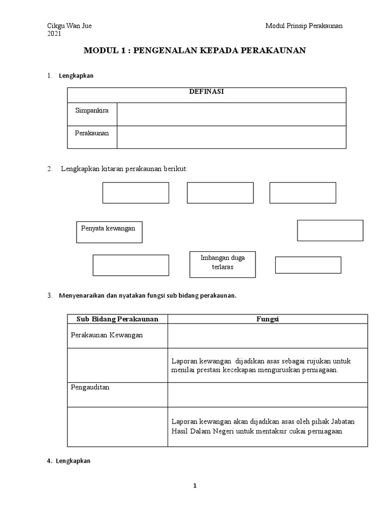 1 Modul 1 Pengenalan Kepada Perakaunan | PDF