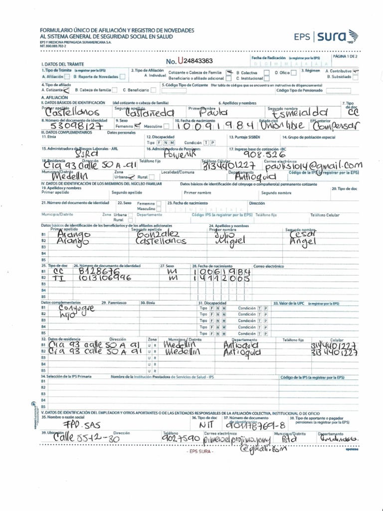 Carta De Inscripcionformulario Solicitud De Arrendamiento Sura